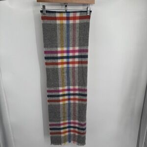 Boden | Accessories | Boden Scarf Womens 8x24 Gray Multicolor Plaid 00 ...